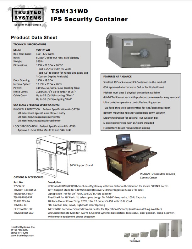 IPS Security Containers - Trusted Systems - SCIF-in-a-Box Solutions
