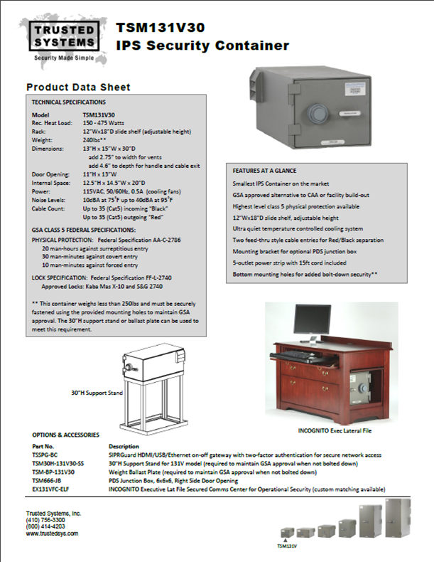 IPS Security Containers - Trusted Systems - SCIF-in-a-Box Solutions